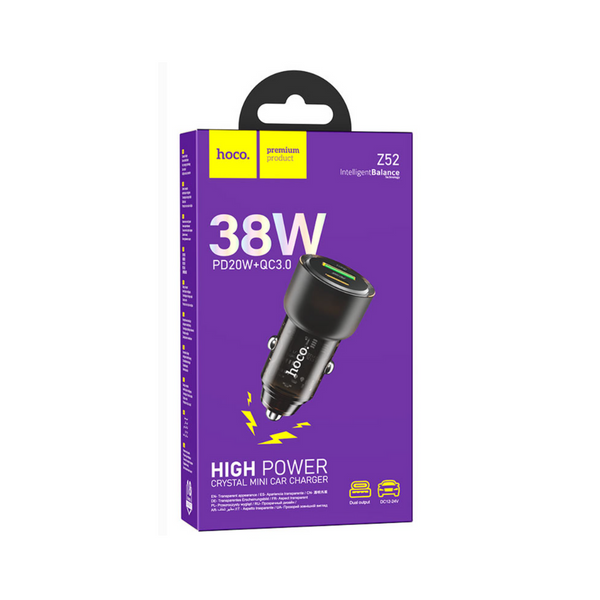 Cargador Auto Hoco Z52 Doble Entrada USB-C y USB– Fonos Shop